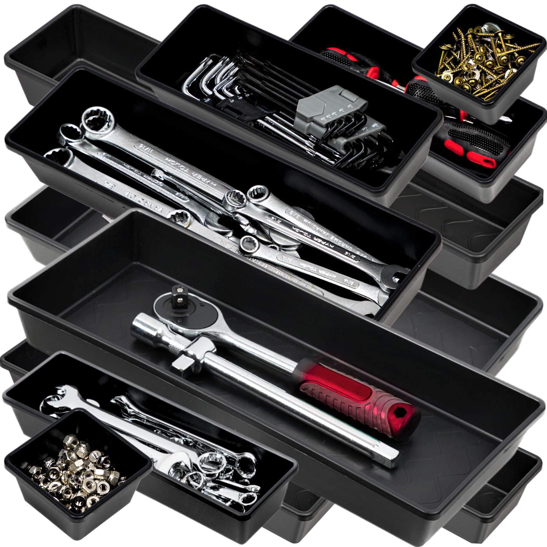 ONREVA Tool Box Organizer Tray Divider Set, Extra Large Toolbox Trays ...