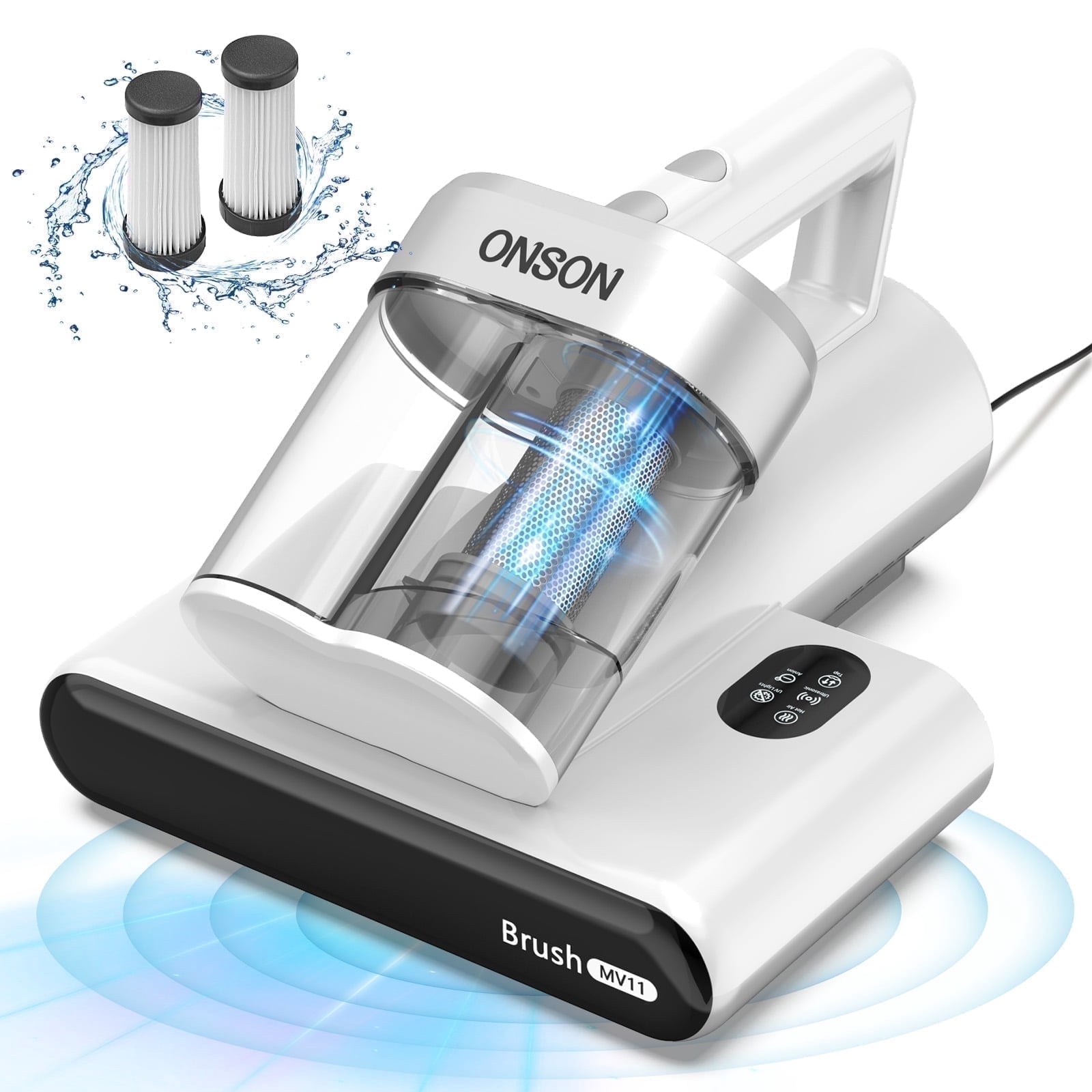 ONSON 16Kpa Mattress Vacuum Cleaner, Dual Speed, UV Light, HEPA Filters ...