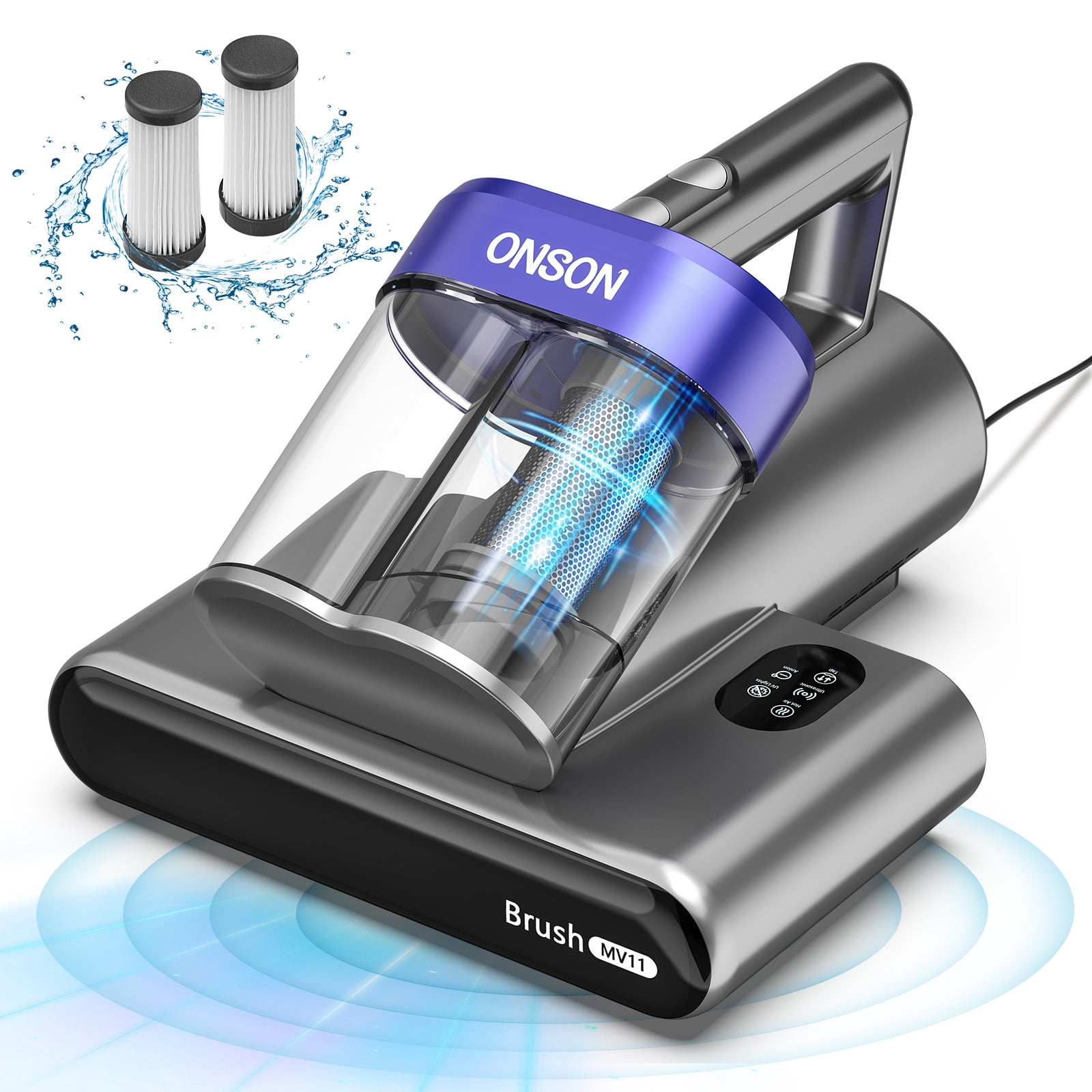 ONSON 16Kpa Mattress Vacuum Cleaner, 3 Filters, UV-C Light, Handheld ...