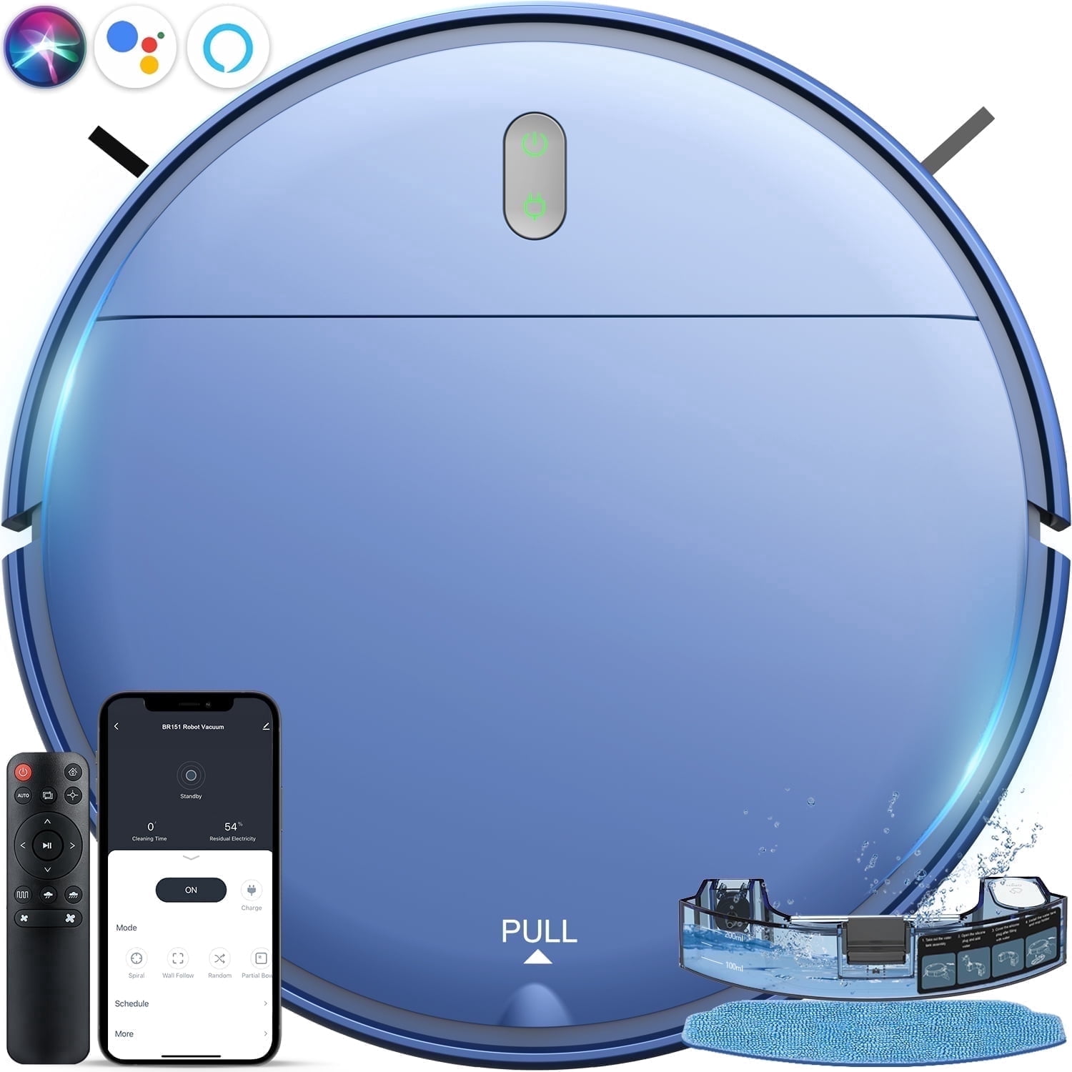 ONSON BR151 Robot Vacuum Cleaner, Robot Vacuum and Mop Combo Compatible ...
