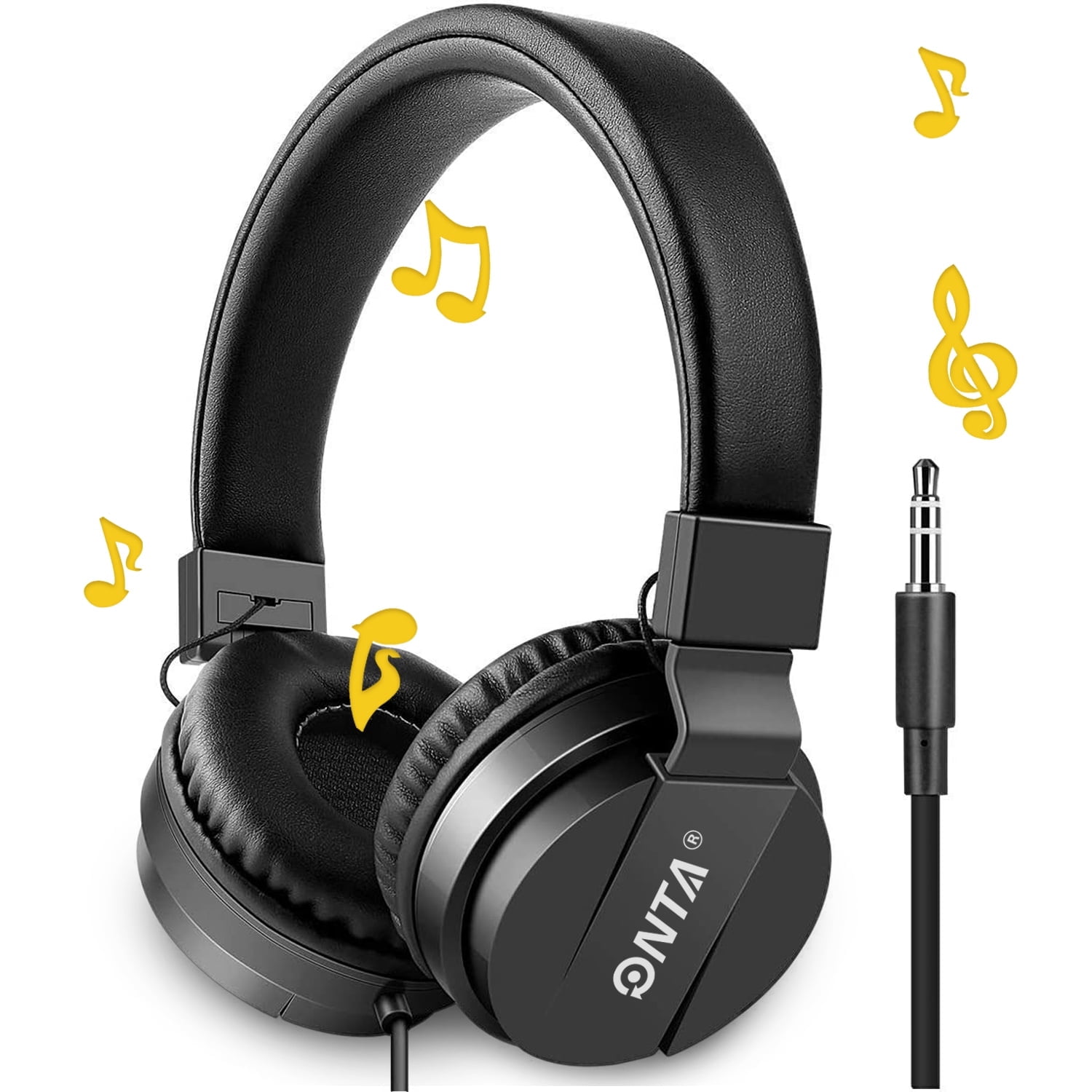 ONTA Kids Wired Headphones, Foldable Adjustable Noise-Canceling Over ...