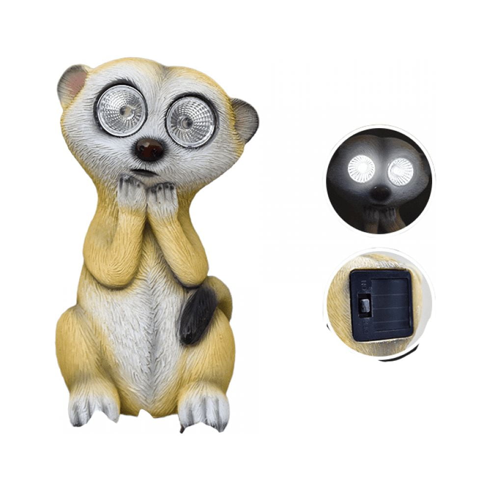 ONXE Cute Meerkat Garden Statue - Meerkat with Light Up LED Figure ...