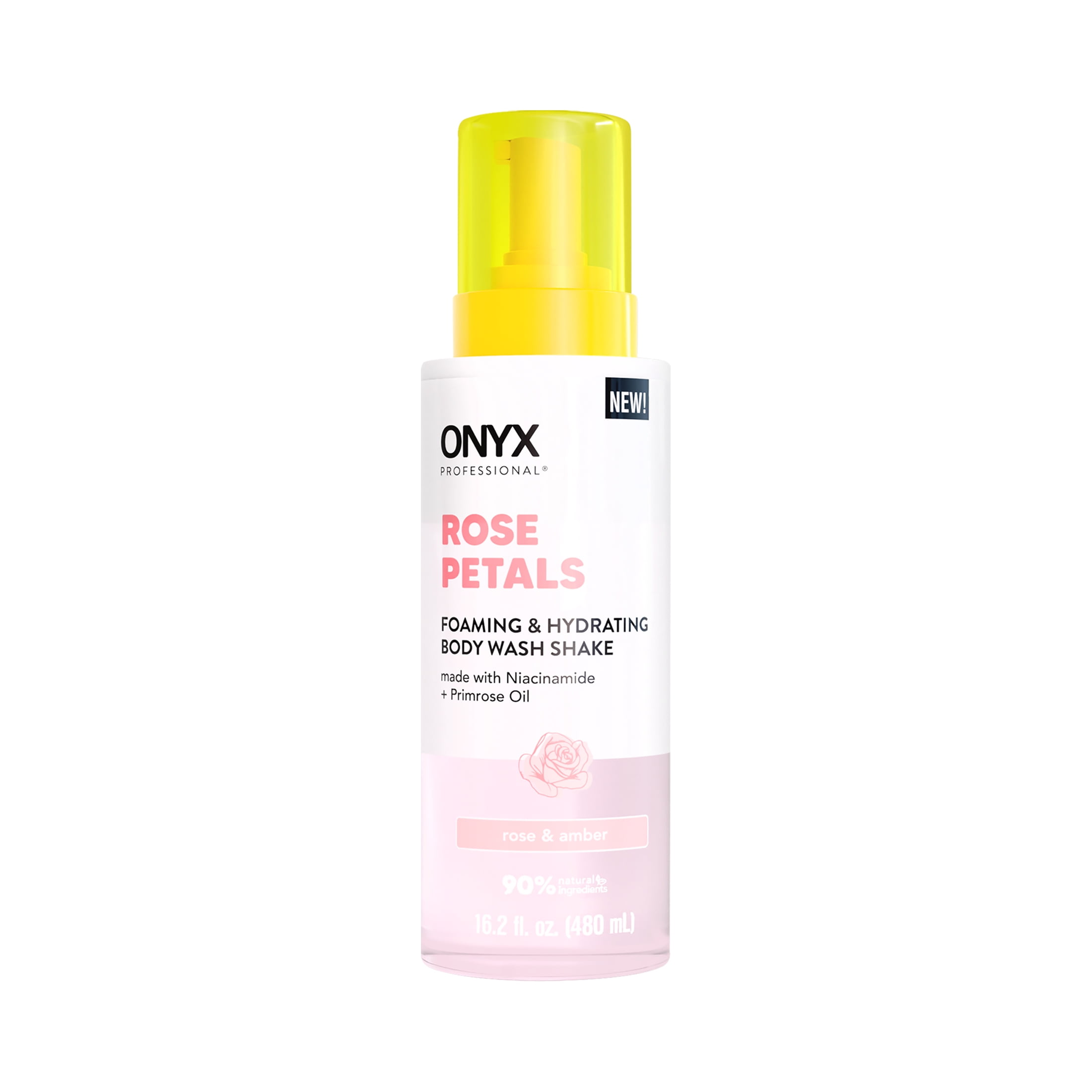 ONYX Professional Foaming & Hydrating Body Wash Shake, Rose Petals, 16. ...