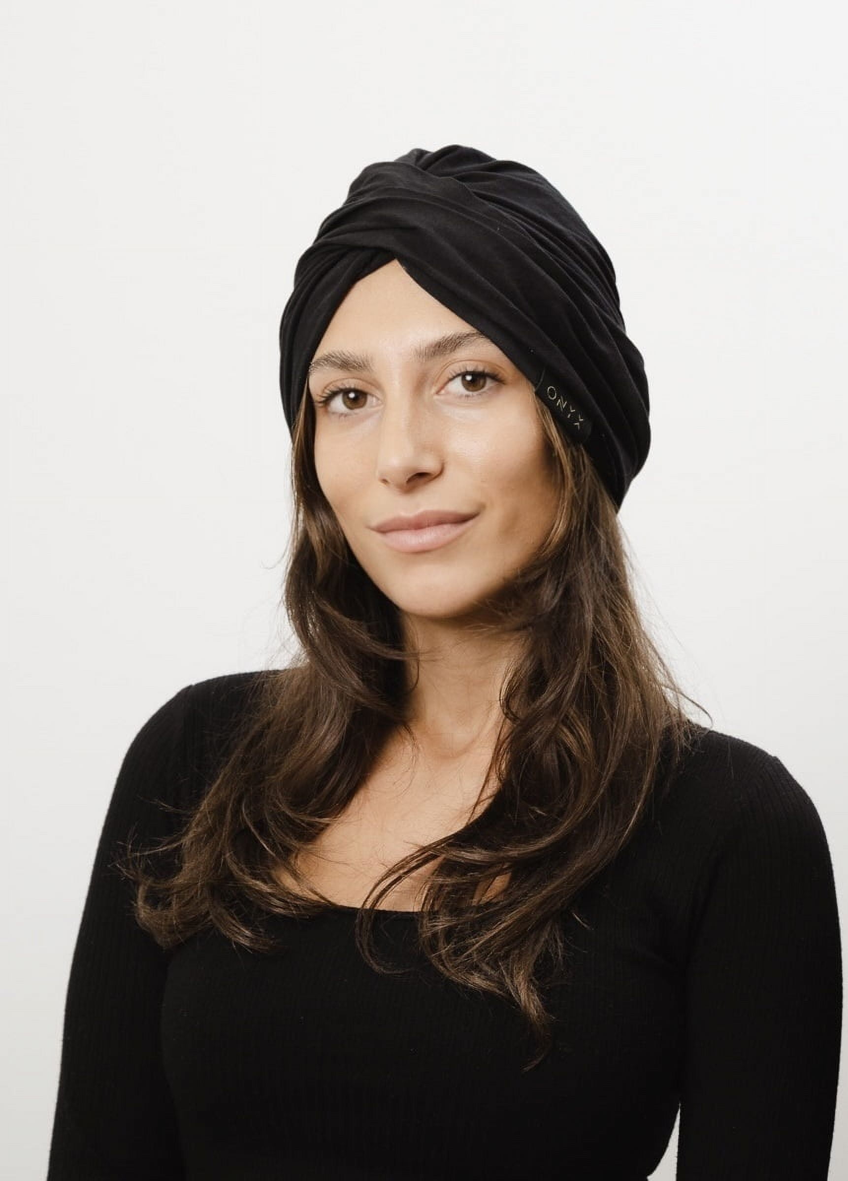 ONYX Radiance Zinc Infused Headwrap Black Hair Wrap Night Headwraps for ...
