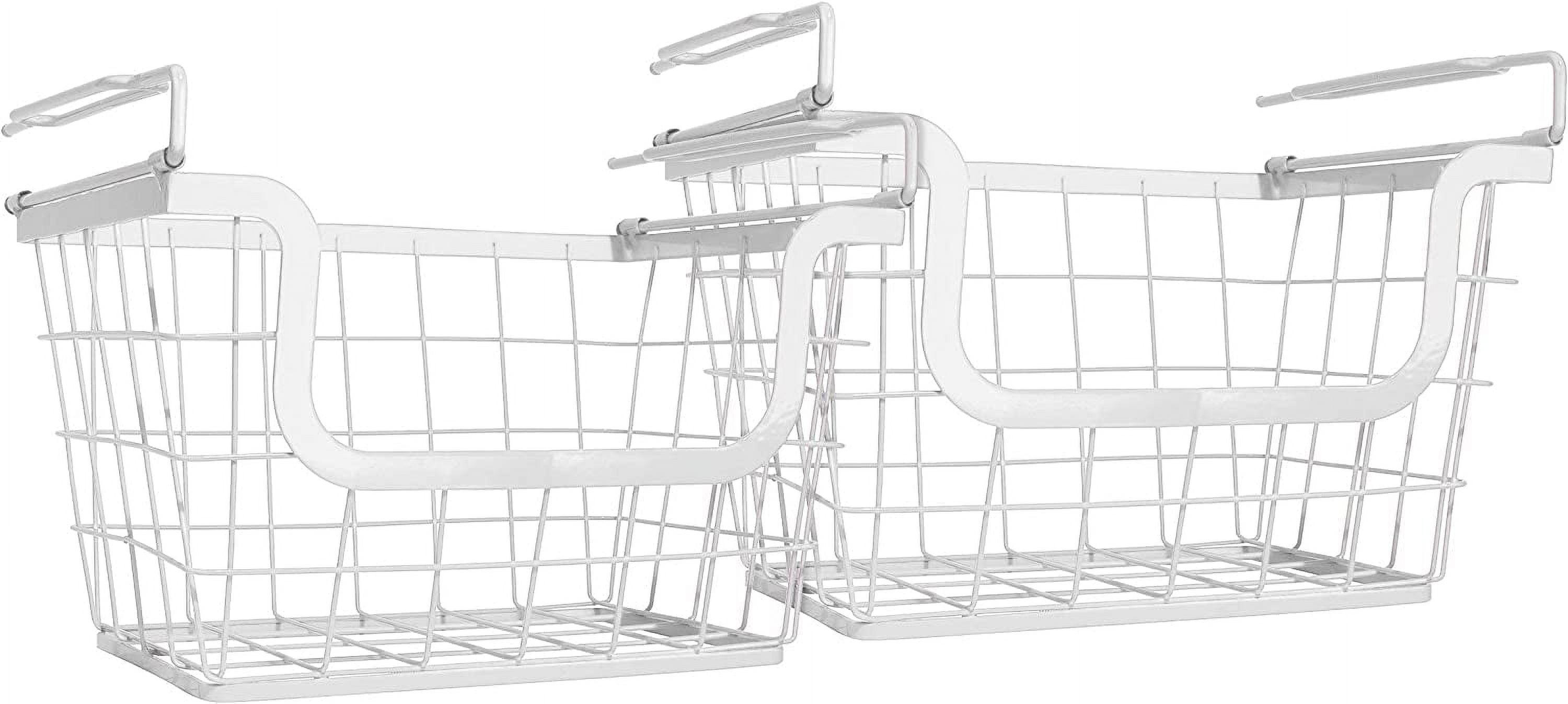 ONZA 2-Pack Metal Stacking Baskets - Undershelf Storage Basket for ...