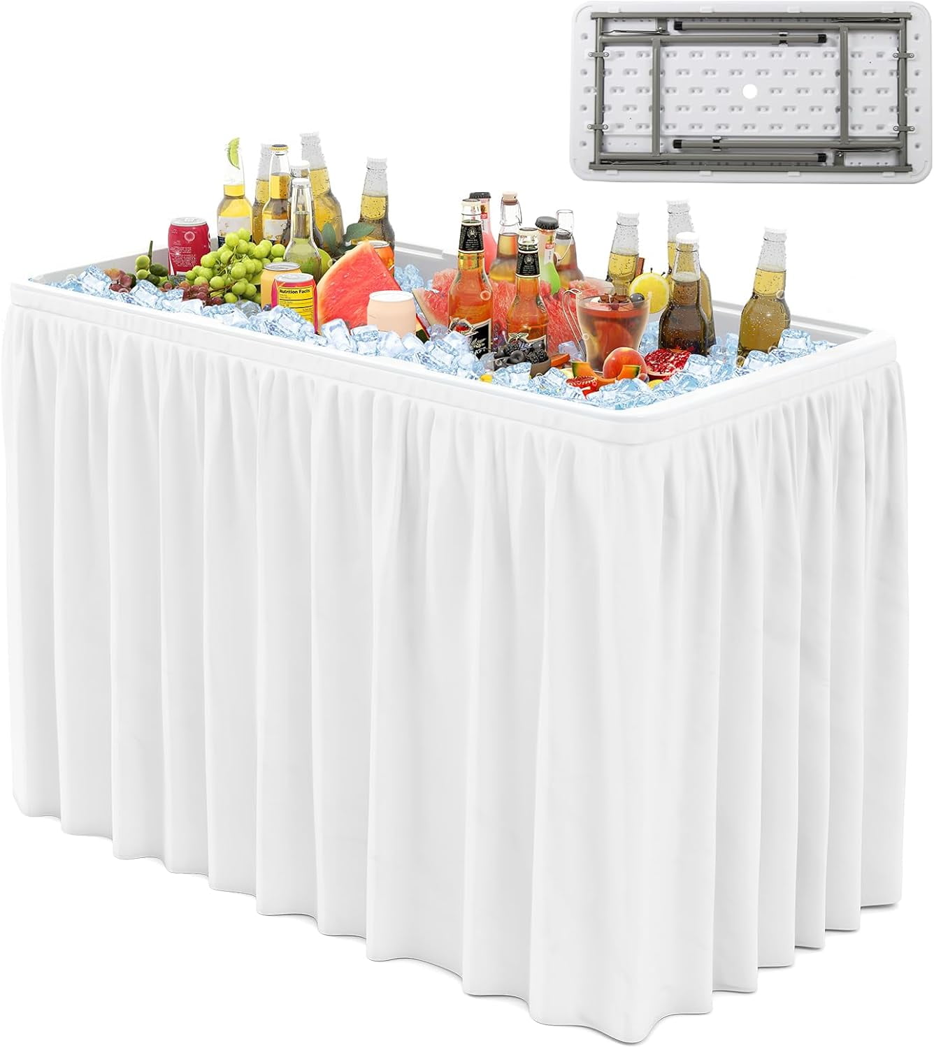 ONZA 46” Cooler Table, Folding Ice Table for Parties with Drain ...