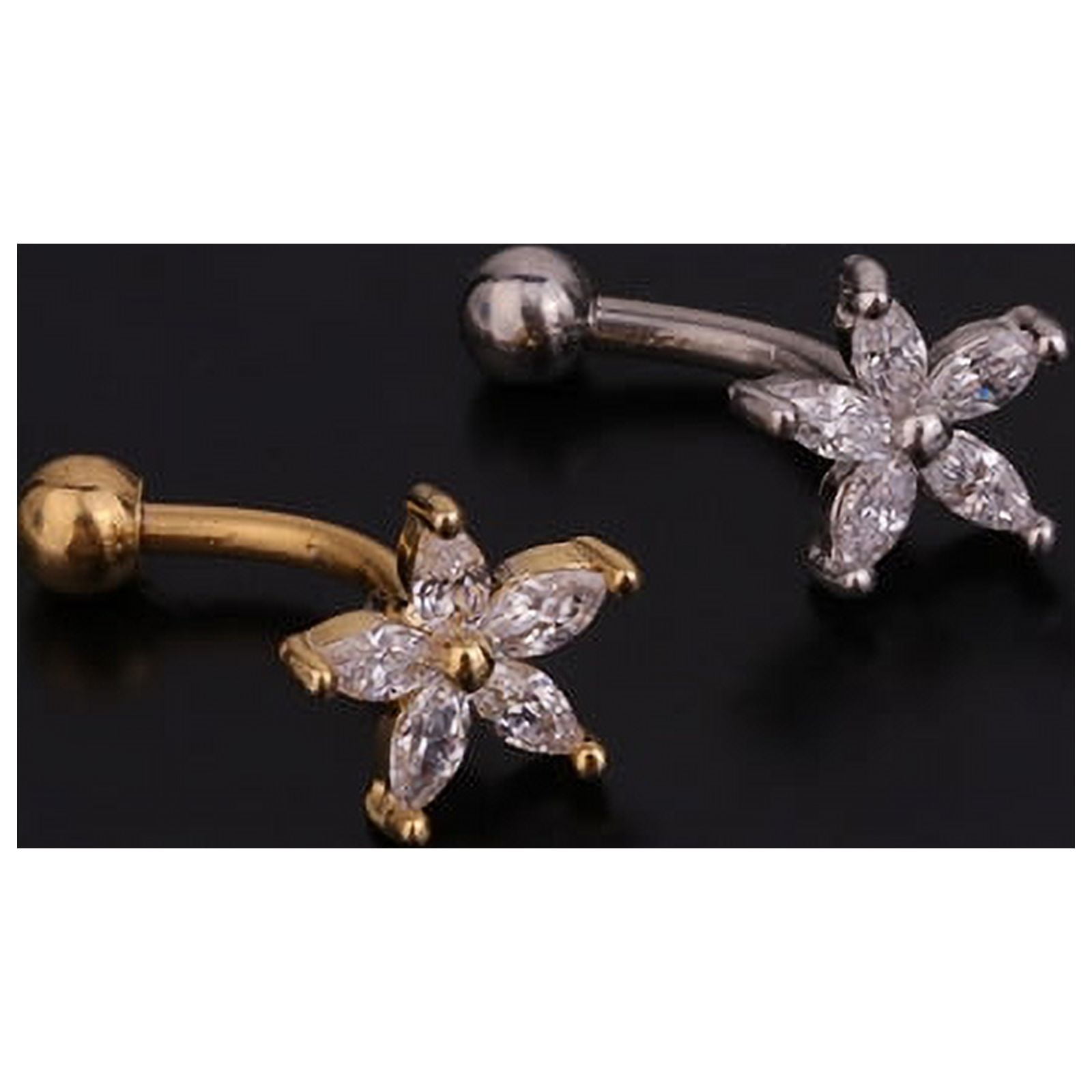 OOCA 16G Stainless Steel Rook Ear Piercing Flower Helix Tragus Lobe ...