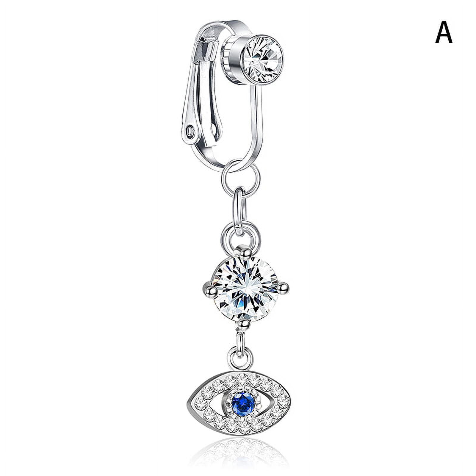 OOCA 1Pc Fake Belly Button Ring Fake Clip On Umbilical Belly Piercing ...