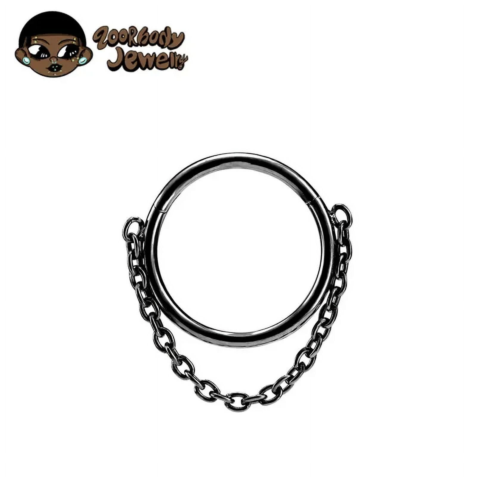 OOCA F136 Titanium Hinged Segment Clicker Septum Ring with TA1 Titanium ...
