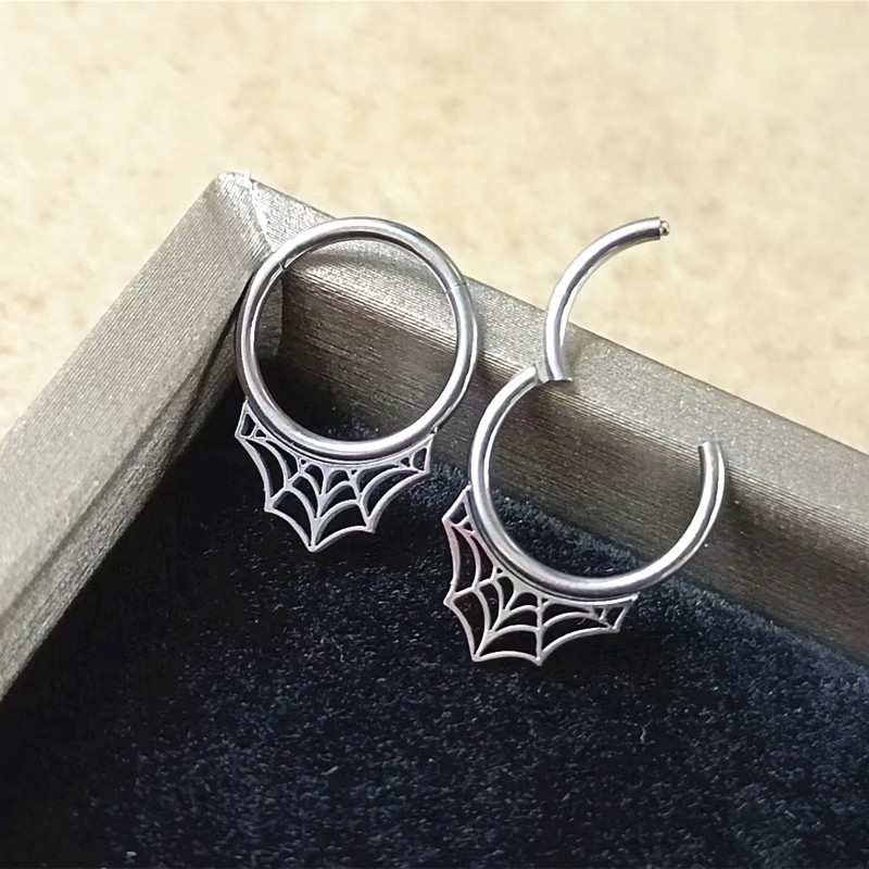 OOCA Spider Webs Nasal Septum Piercings Nose Ring Cliker Closed Ring ...