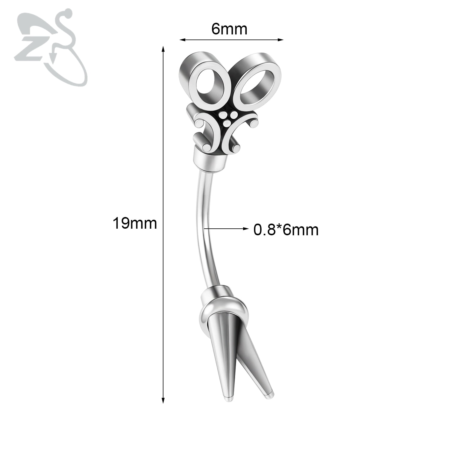 OOCA ZS 1 Piece 16G/20G Stainelss Steel Eyebrow Piercing Men Punk Rock ...