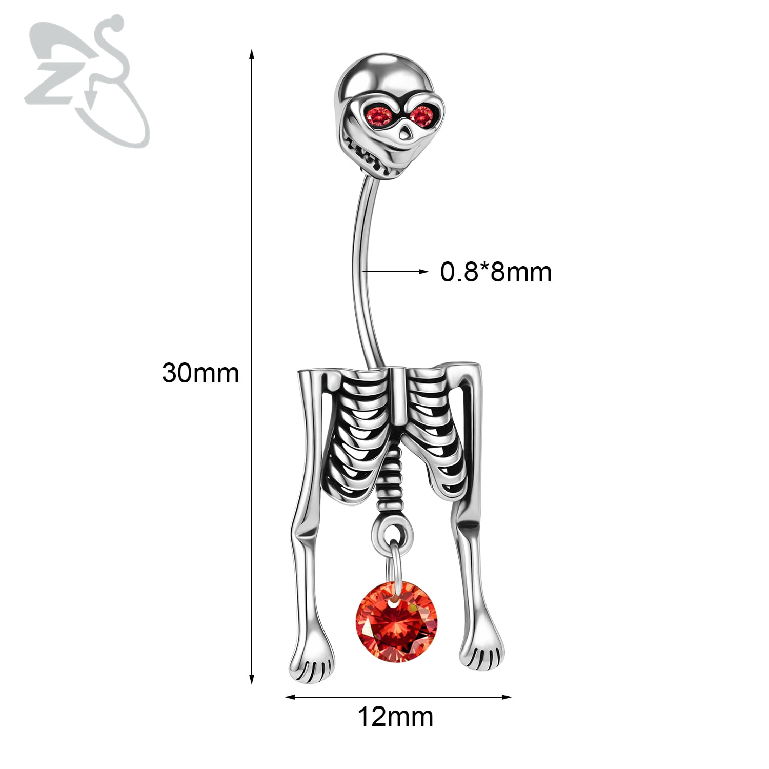 OOCA ZS 1 Piece 16G/20G Stainelss Steel Eyebrow Piercing Men Punk Rock ...