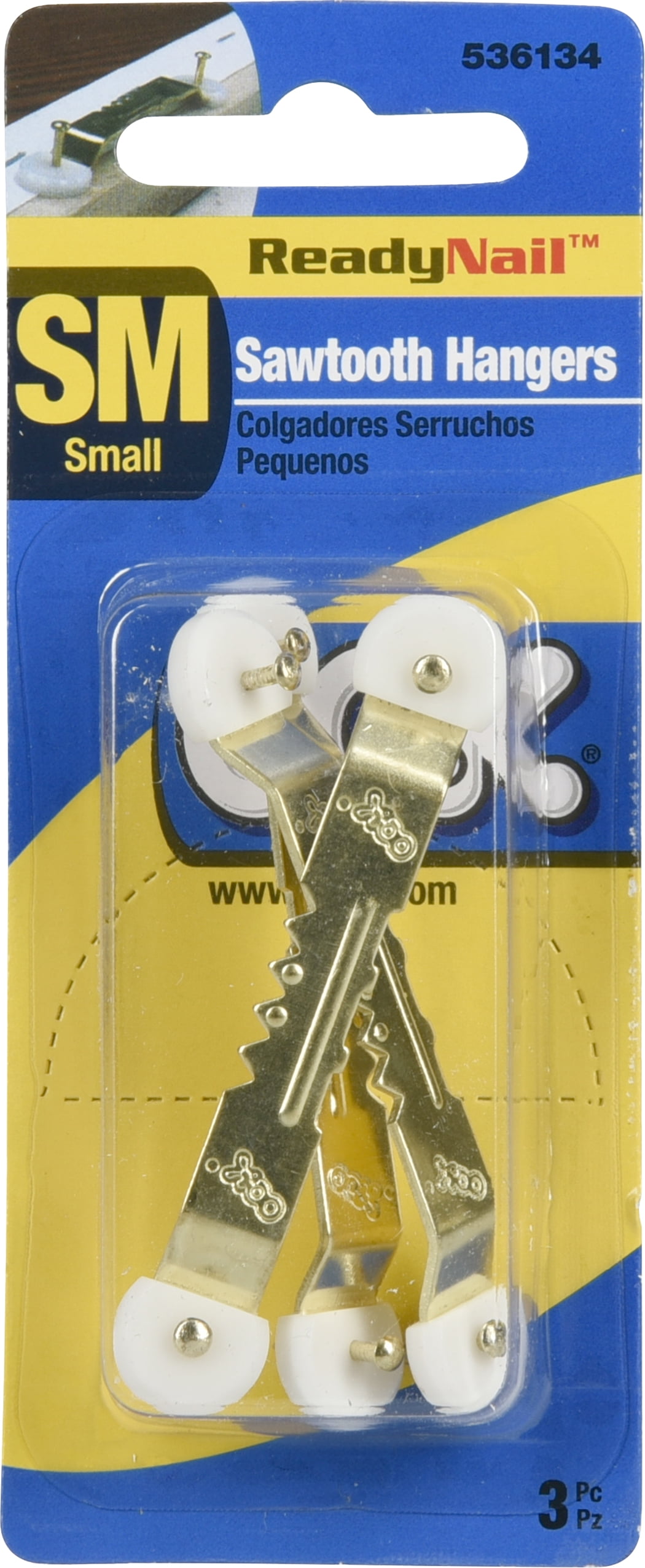 OOK 536134 Sawtooth Hangers, Small, Push-in, Self-Leveling 3 Pack ...