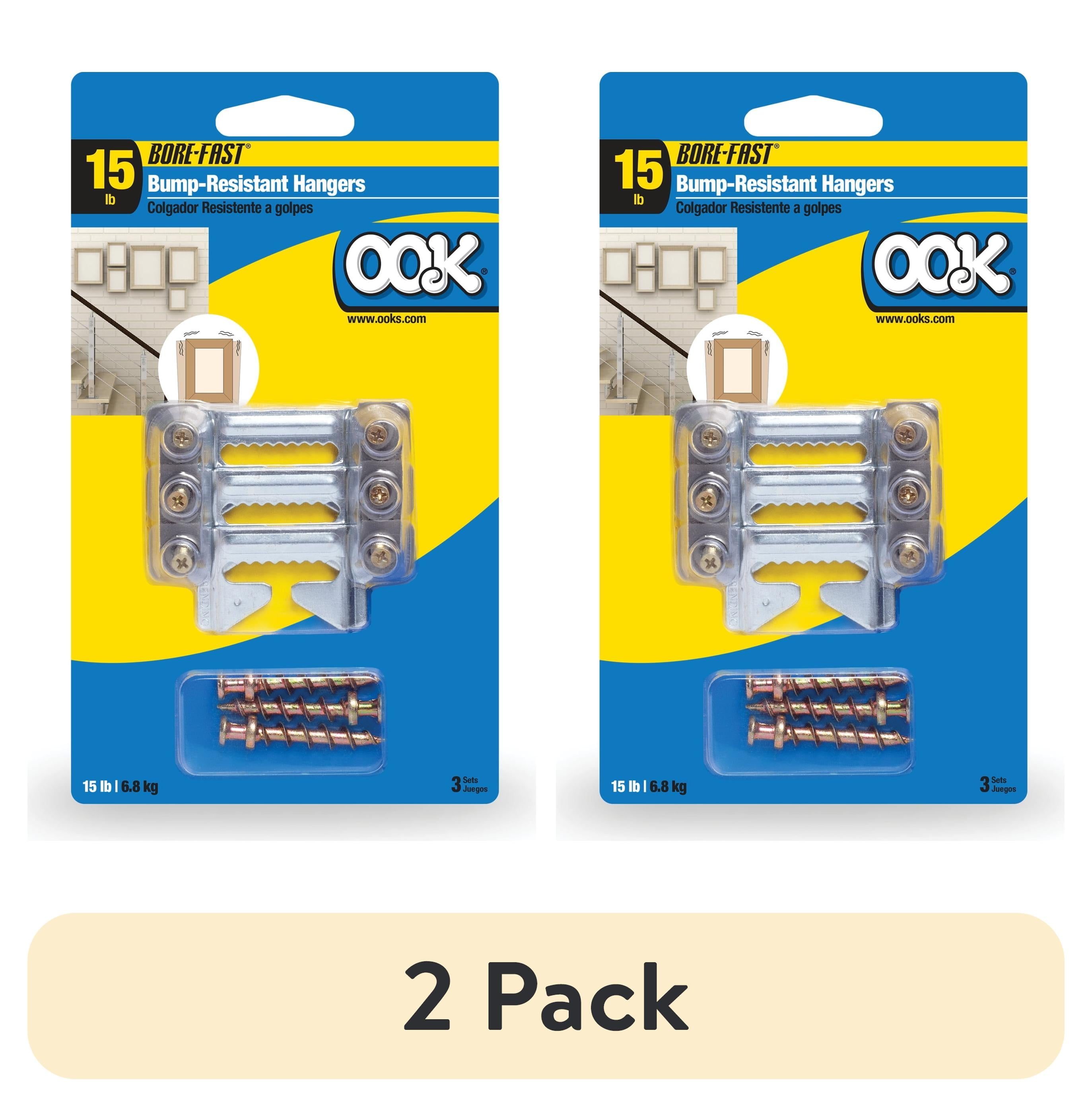 (2 pack) OOK Bore-fast Bump Resistant Picture Hangers, Art Hangers ...