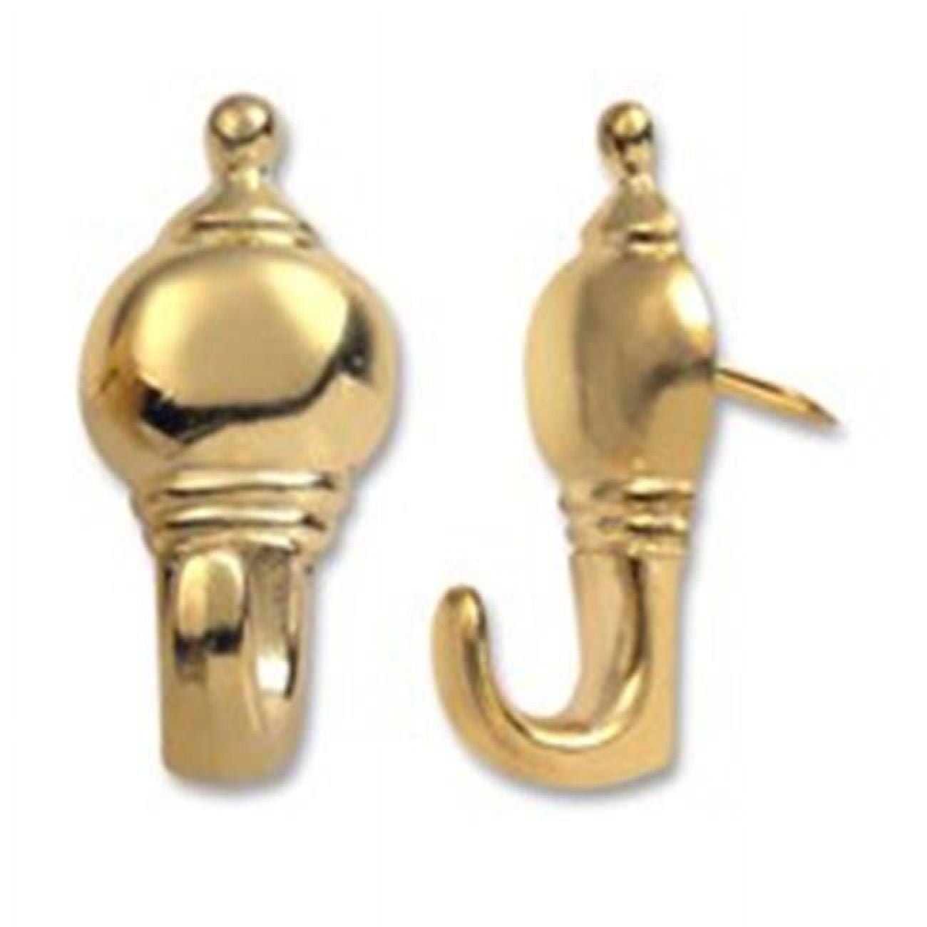OOK Colonial Push Pin Hangers Brass-Plated 1 unit package of 3 ...