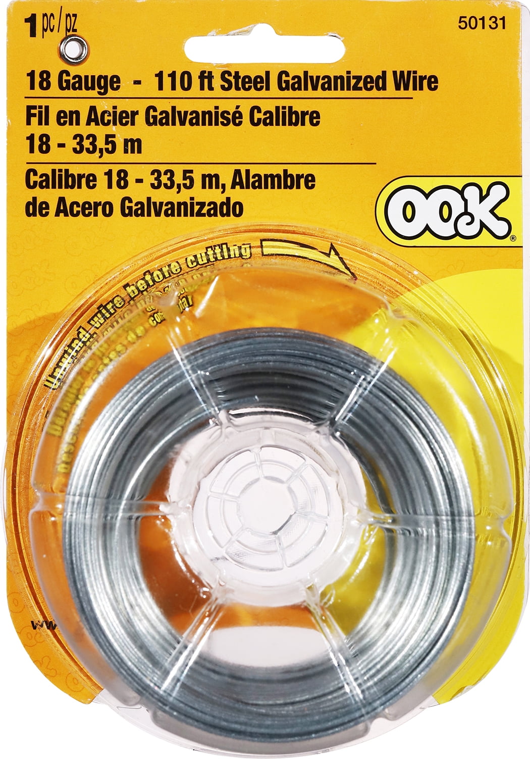 OOK Galvanized Steel Hanging Wire, 110FT, 25 LB, 1 Piece - Walmart.com OOK Galvanized Steel Hanging Wire, 110FT, 25 LB, 1 Piece - Walmart.com