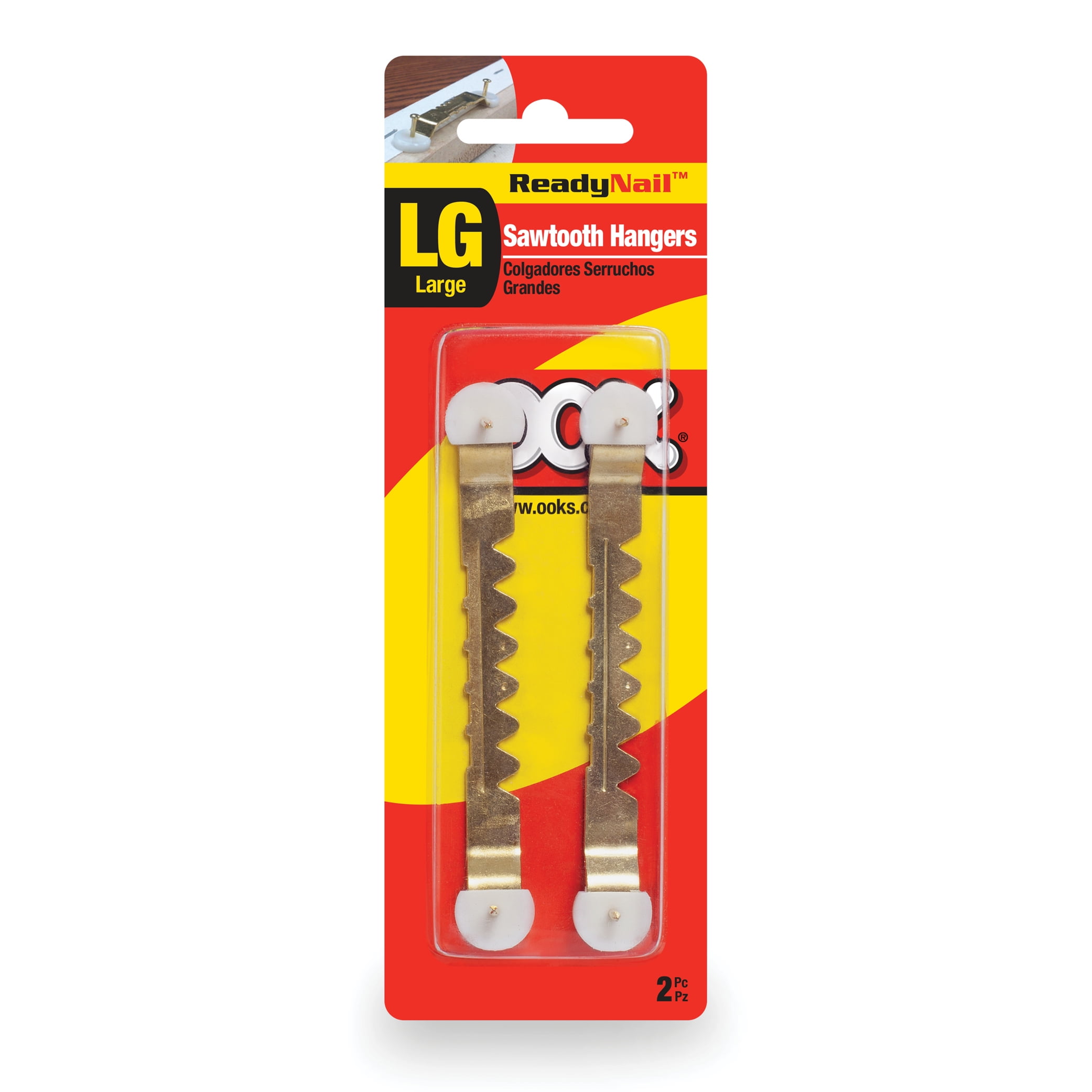 OOK ReadyNail Sawtooth Hangers, Steel, Pack of 2 - Walmart.com