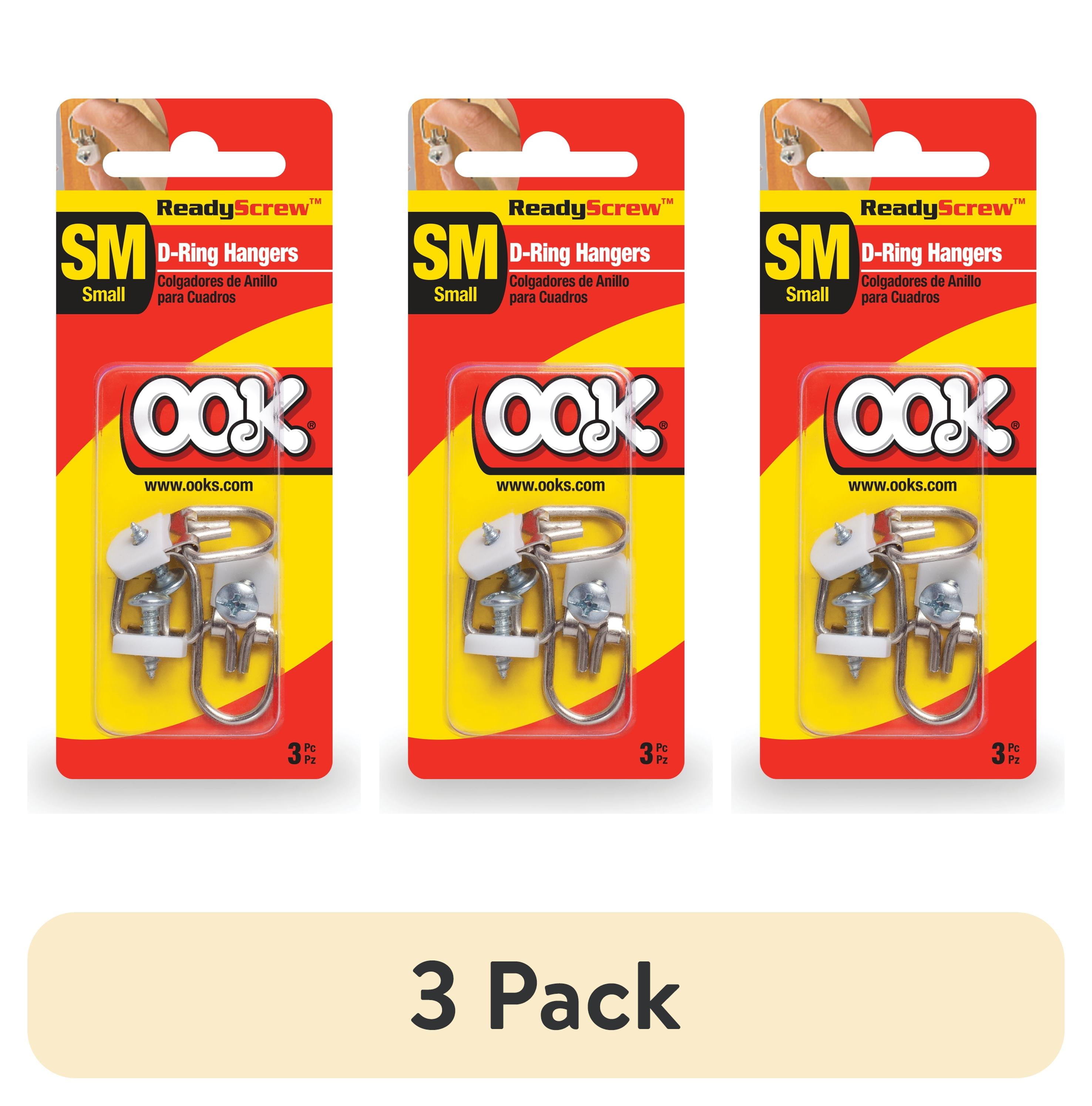 (3 pack) OOK ReadyNail Small D-Ring, Picture Hangers, Brass Finish ...