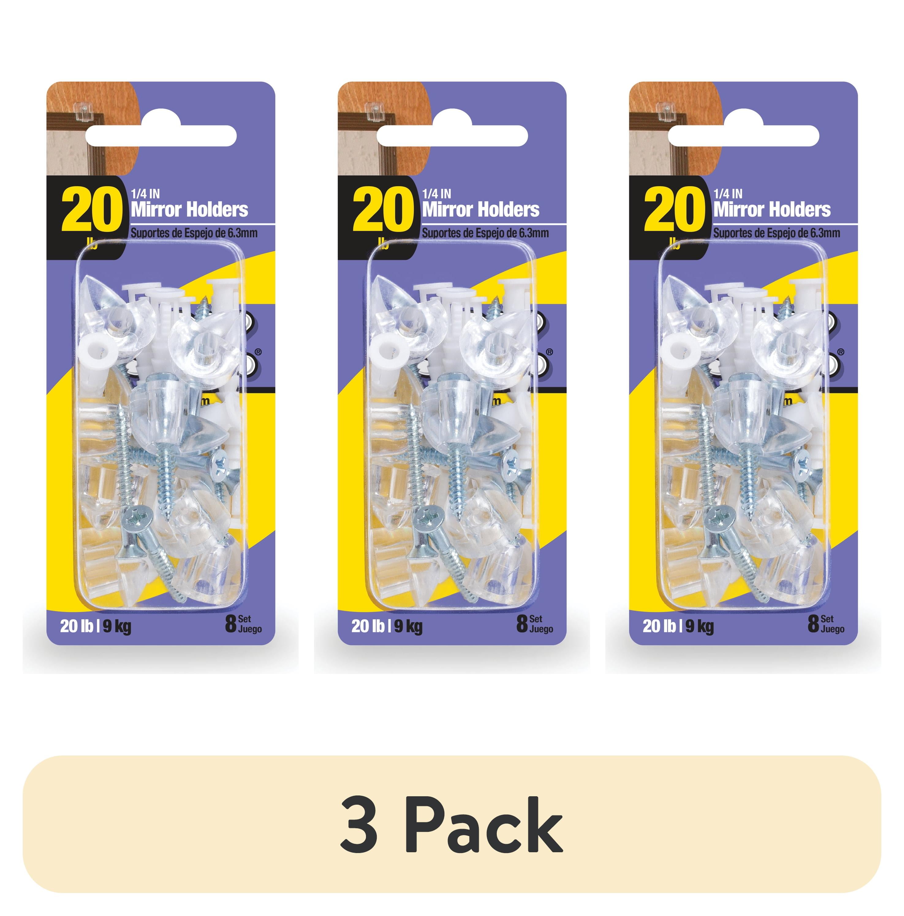 (3 pack) OOK Rounded Household Mirror Holder Clips, 1/4" Wide, Plastic ...