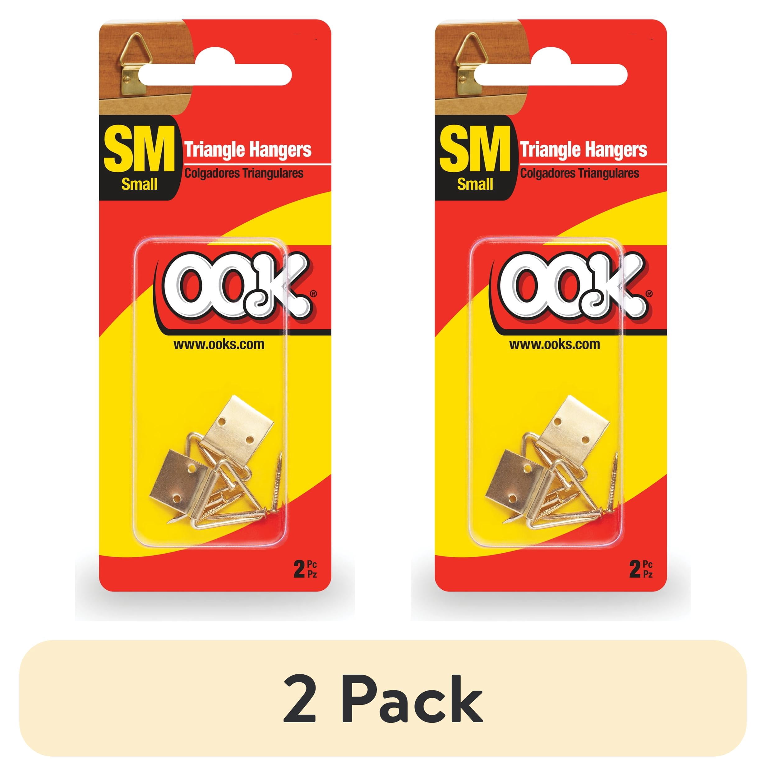 (2 pack) OOK Small Triangle Ring Hanger Brass Finish, Steel, 2 Pack ...
