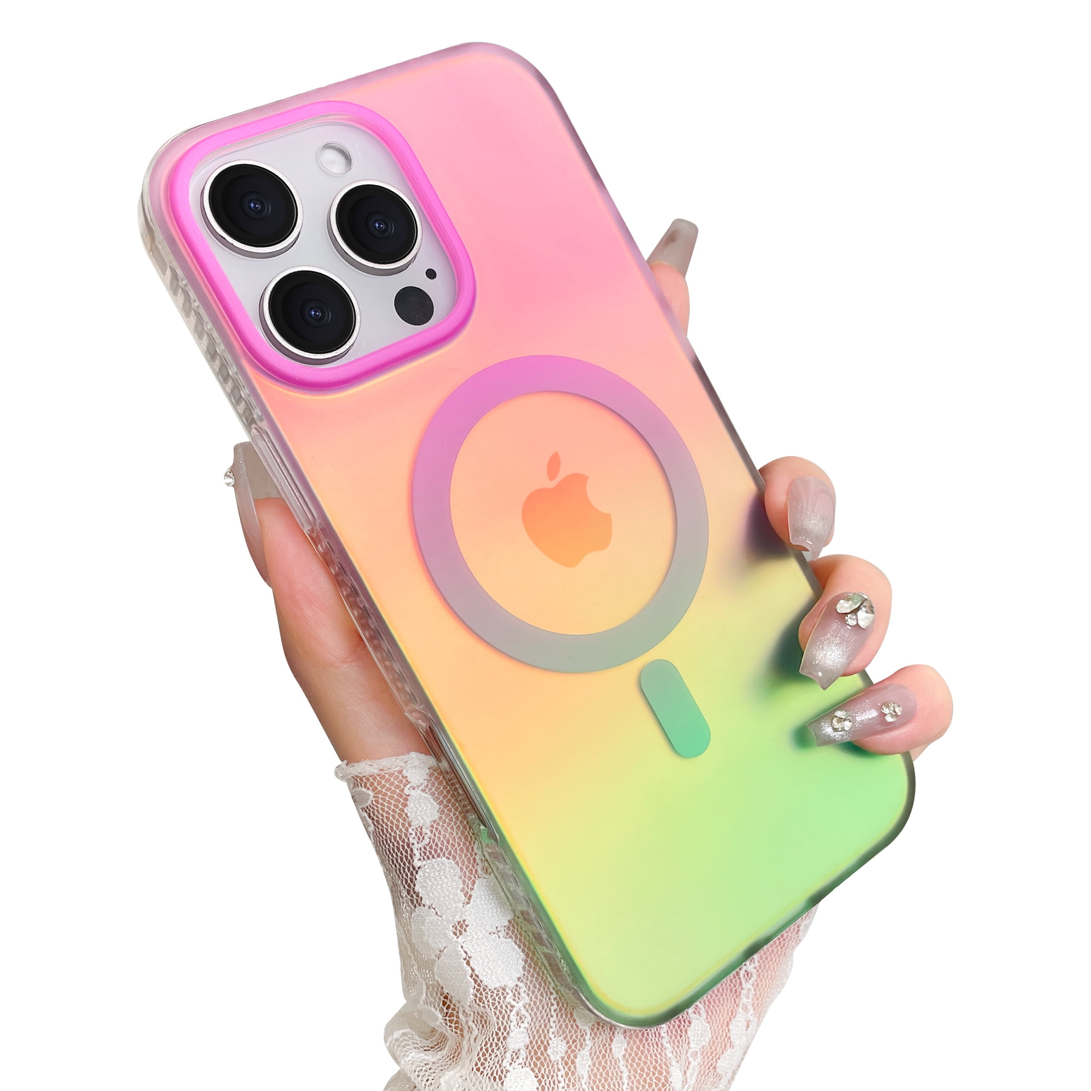 OOK iPhone 16 Pro Max Case, Magnetic Gradient Rainbow Design ...