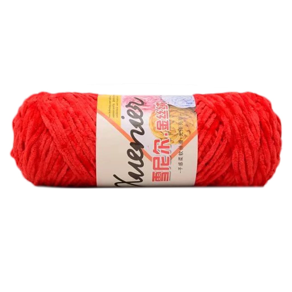 OOKWE 100g Chenille Velvet Yarn Wram Solid Color Hand-Knitted Thick Crochet Thread - Walmart.com