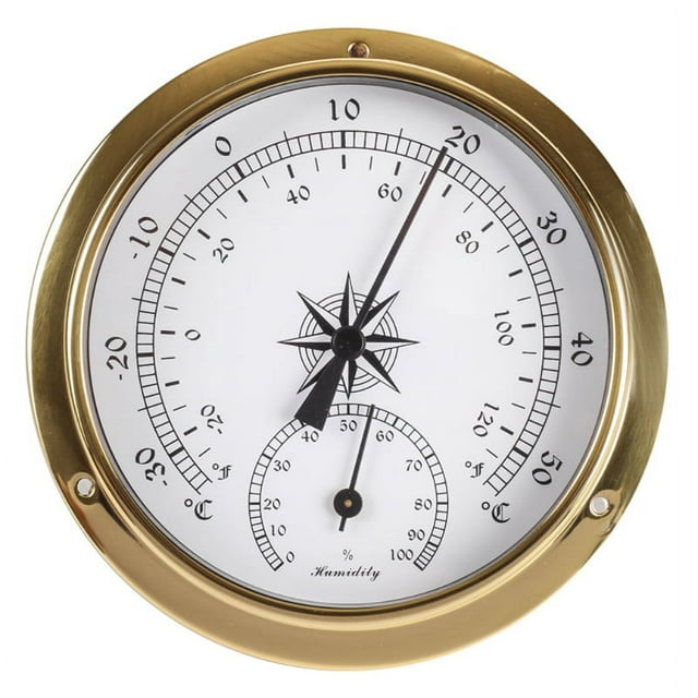 OOKWE 115mm Wall Mounted Thermometer Hygrometer Barometer Watch Tidal ...
