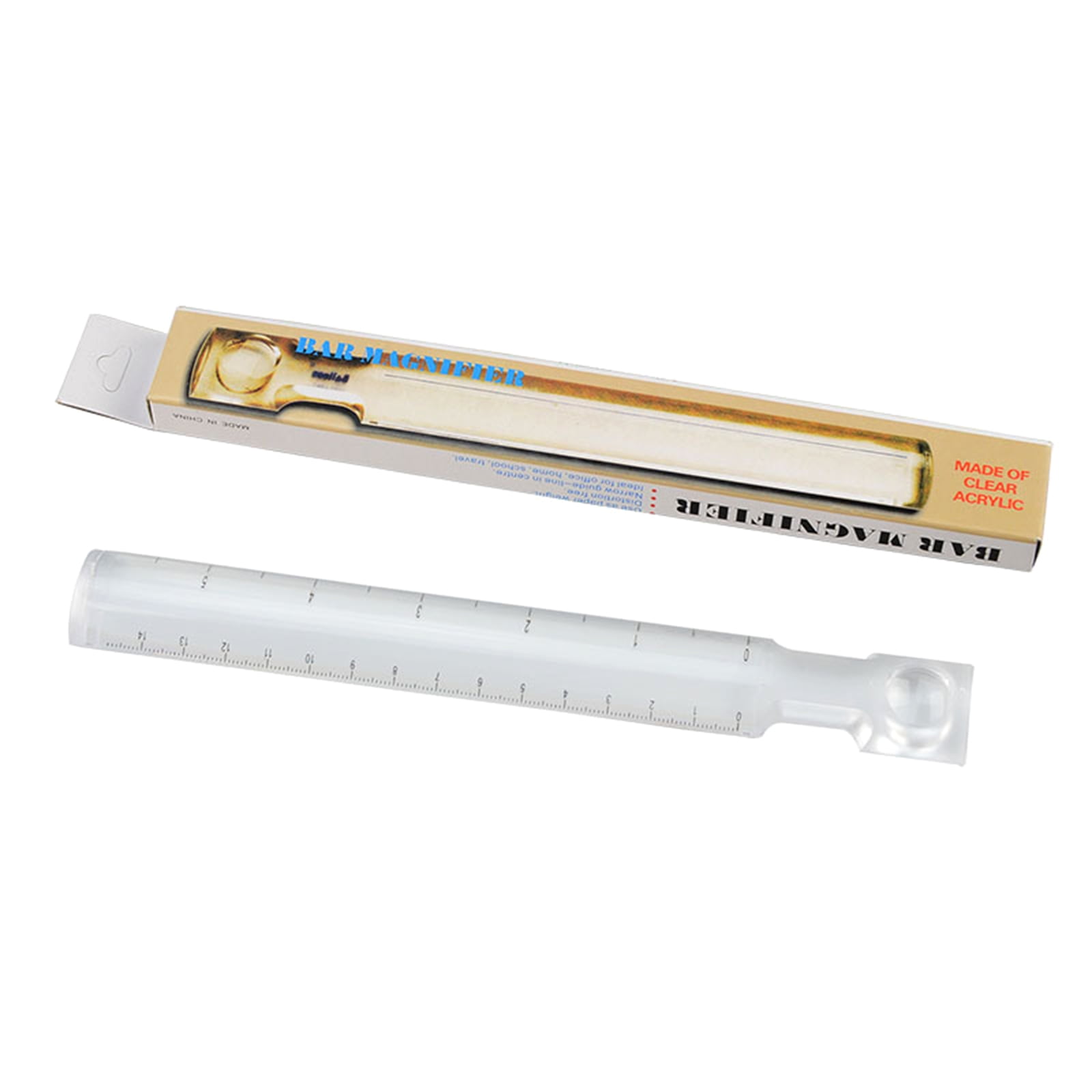 OOKWE 2X Pocket Ruler Magnifier Magnifying Glass with Measuring Scale ...