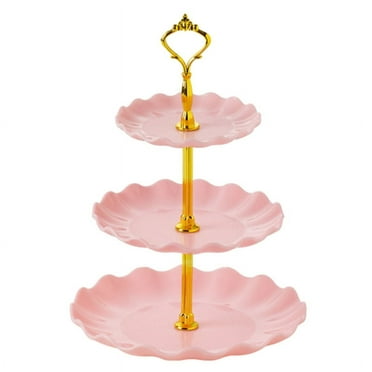 SWEEJAR Porcelain 3 Tier Round Tray Set, Ceramic Cake Stand for Wedding ...