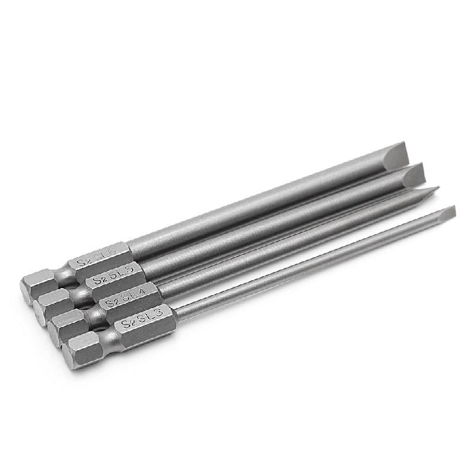 OOKWE 4Pcs 100mm Slotted Screwdriver Bit 3mm-6mm S2 Magnetic Flat Head ...