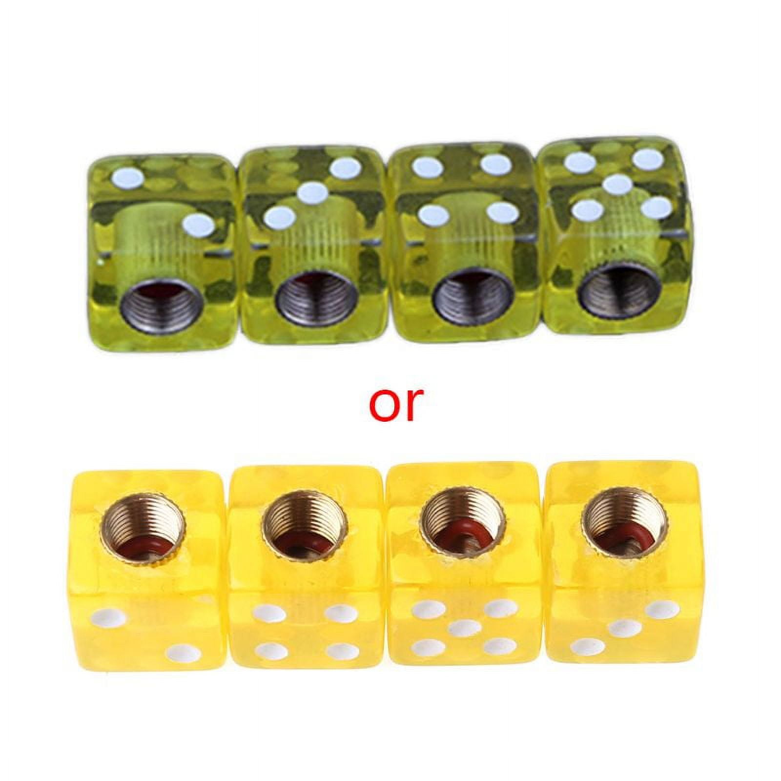 OOKWE 4pcs Dice Shape Car Truck Wheel Tire Air Valve Stem Cover Dust ...