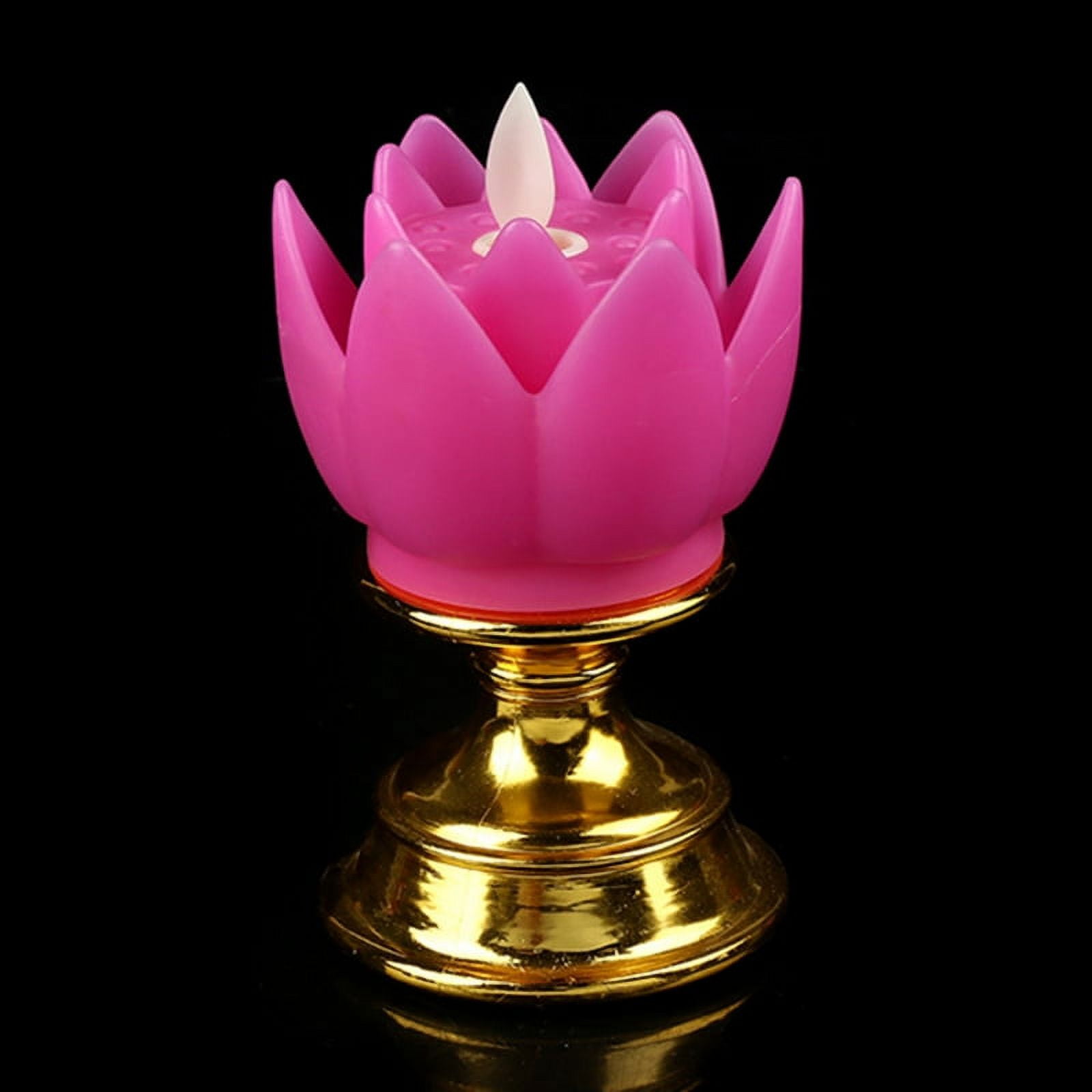OOKWE Colorful Electric Buddha Lotus Light Battery Operated Flameless ...
