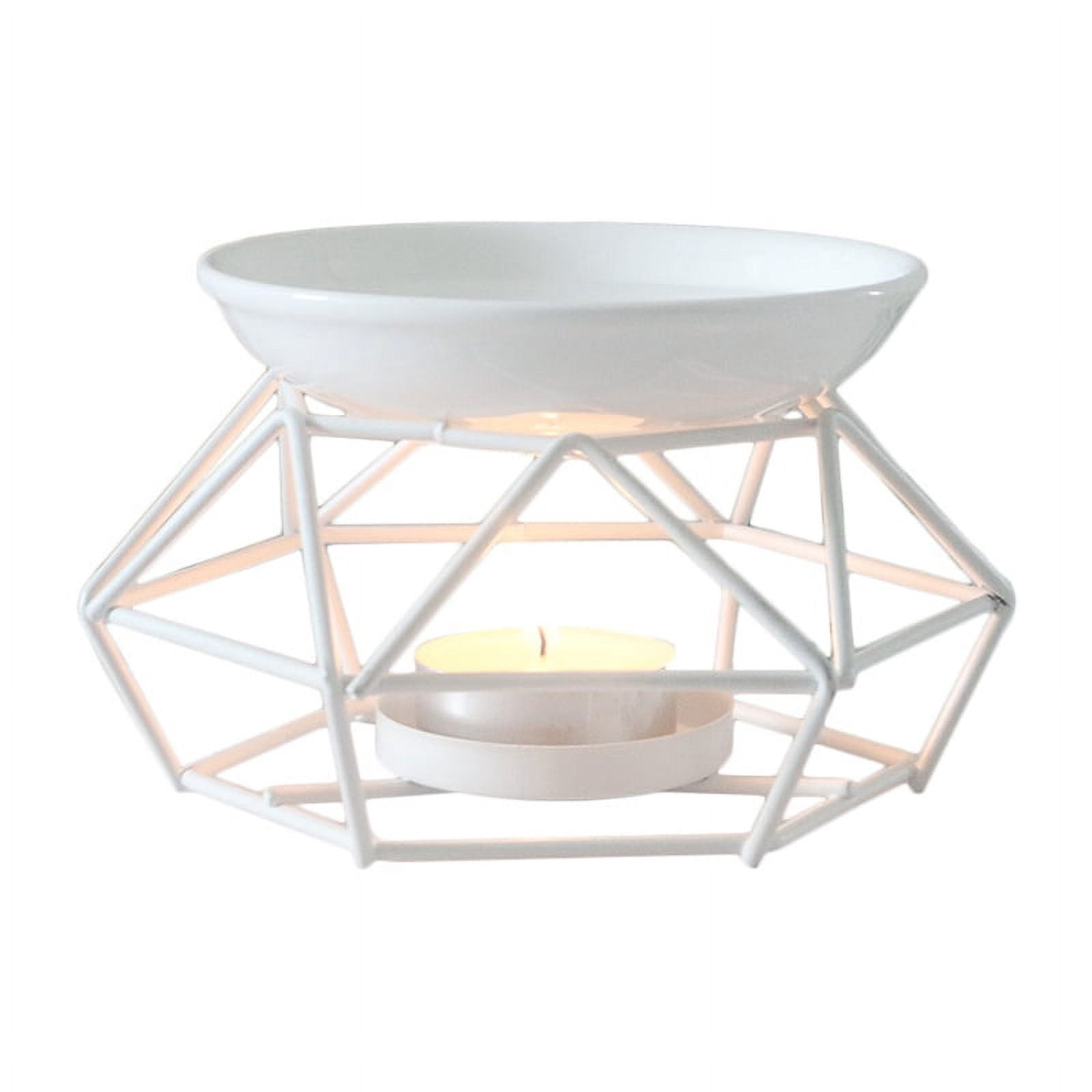 OOKWE Metal Aromatic Oil Burner Geometric Frame Ceramic Essential Oil ...