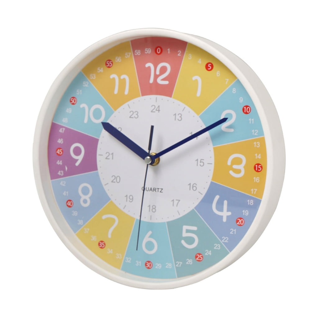 OOKWE Telling Time Teaching Clock 10'' Silent Movement Analog Learning ...
