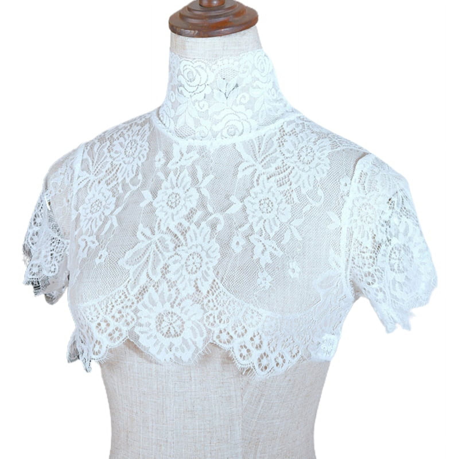OOKWE Women Summer Detachable Fake Collar Half Shirt Blouse Sweet ...