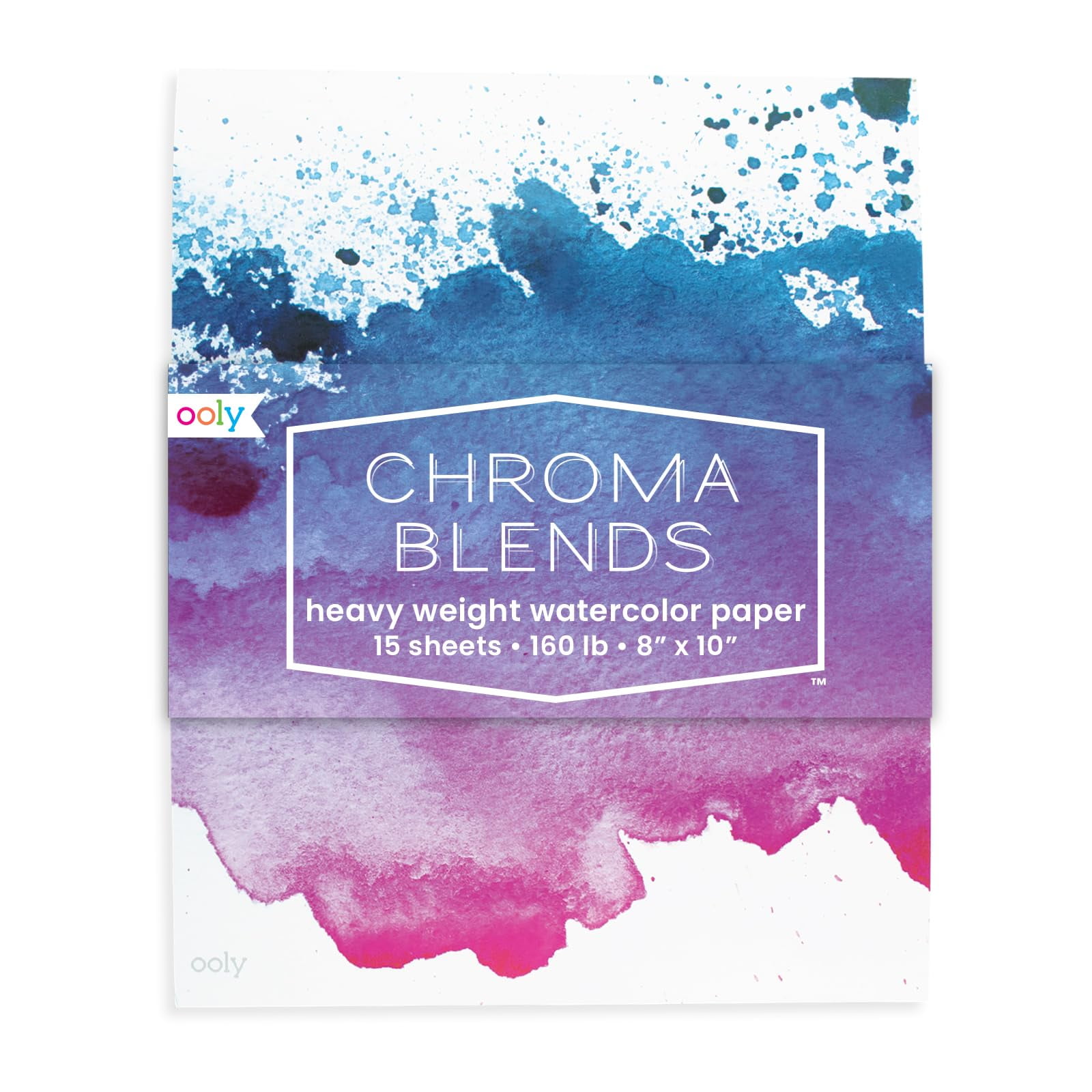 OOLY Chroma Blends Watercolor Paper Pad - 15 Sheets, 8 x 10 inches ...