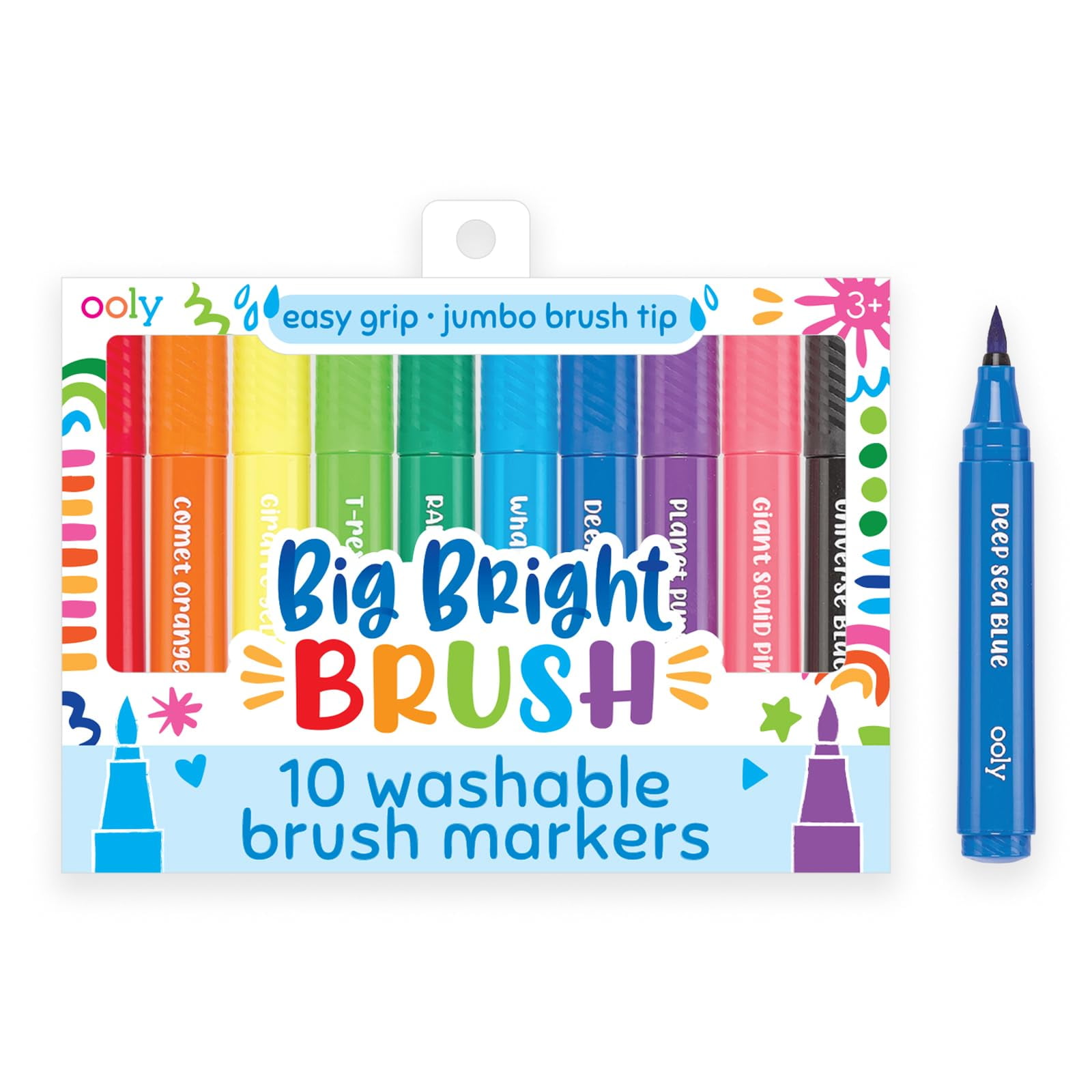 OOLY Thick Washable Markers with Jumbo Grip, Toddler Markers for Small ...