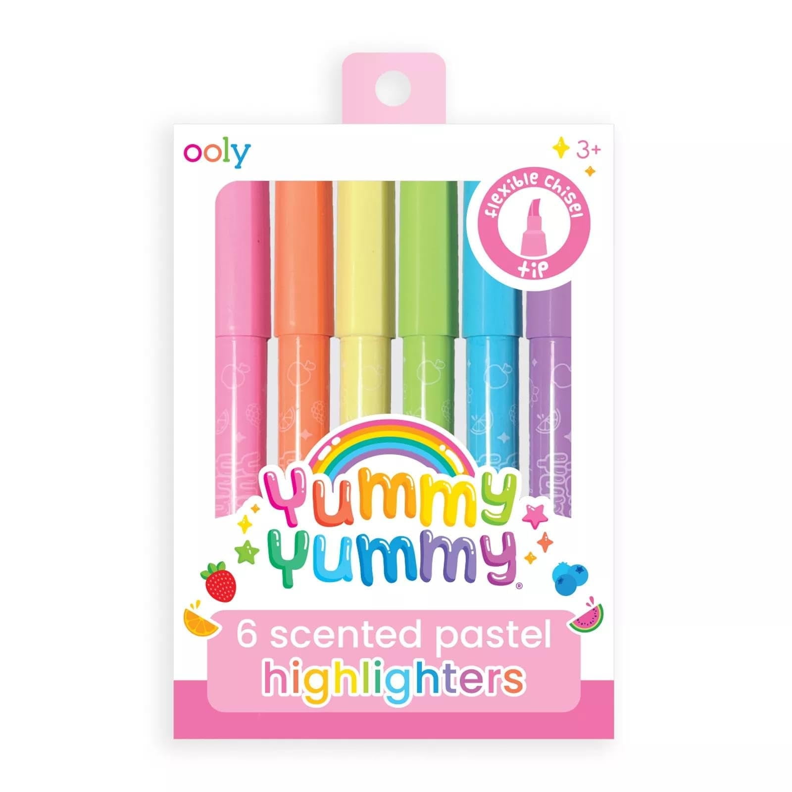 OOLY Yummy Yummy Scented Highlighters, 6 Pastel Chisel Point ...