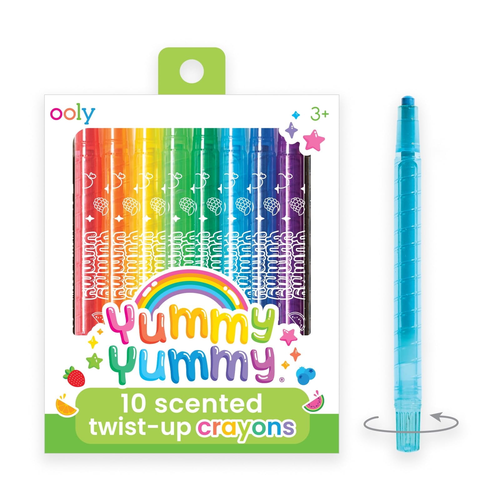 OOLY Yummy Yummy Twist Up Scented Crayons with Fruit Scents, 12 Wax ...