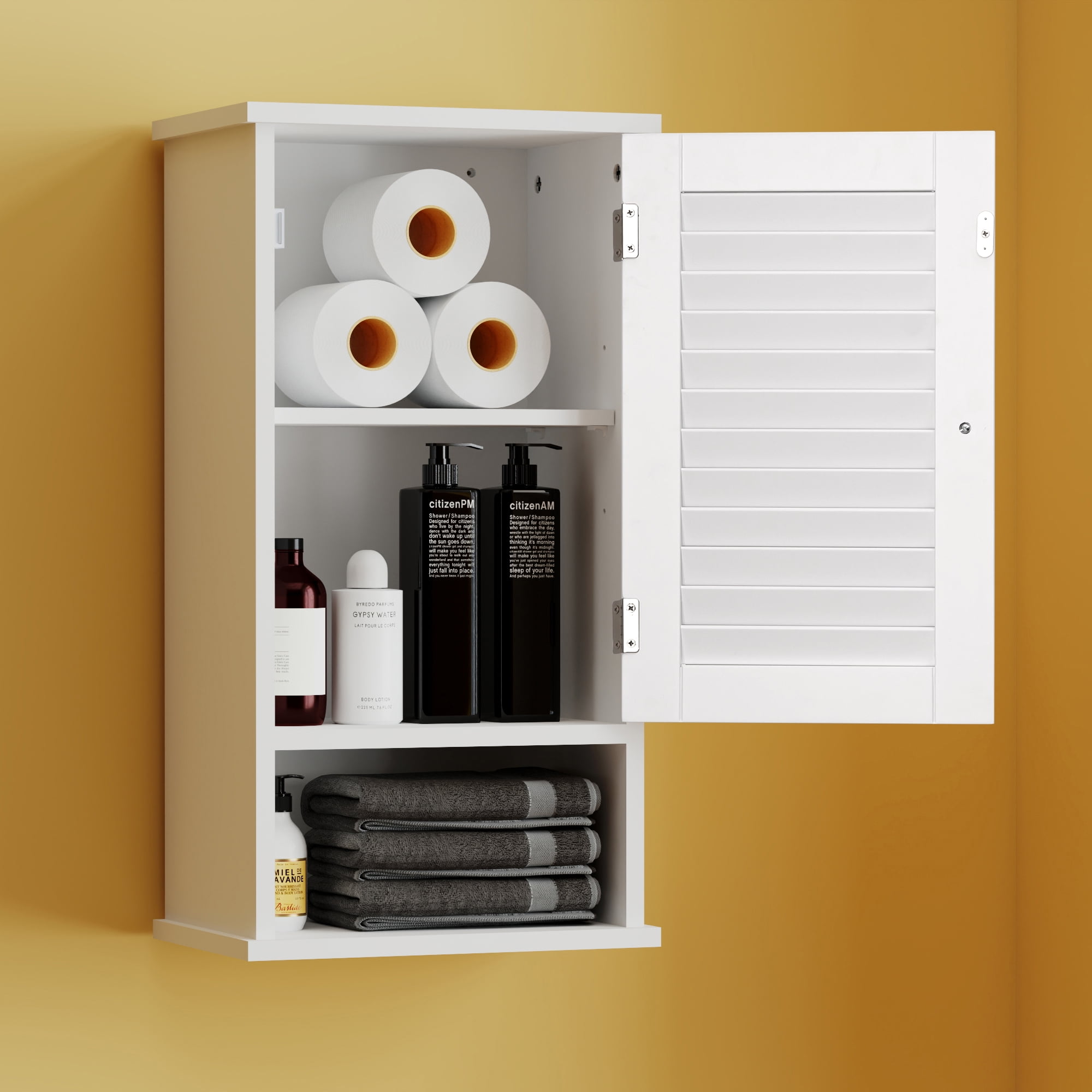 OONNEE Slim Medicine Cabinet, 3 Tier Hanging Cabinet with Single ...