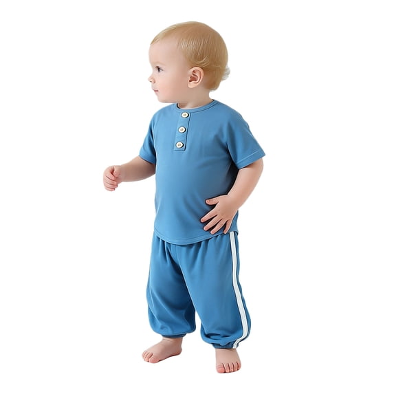 OOOUM Baby 2 Piece Lounge Sets Button Down T Shirt With Long Pants ...