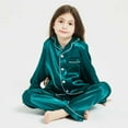 OOOUM Kids 2 Piece Matching Clothing Set Satin Button Down Shirt & Long ...