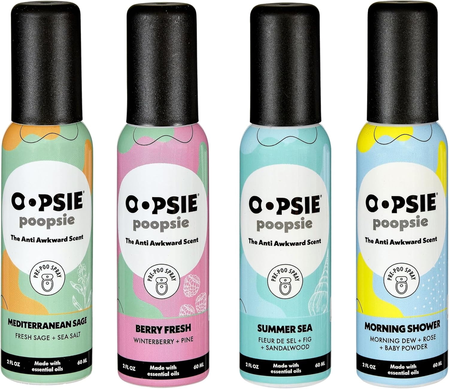OOPSIE POOPSIE 2oz Toilet Spray Variety Pack - Mediterranian Sage ...