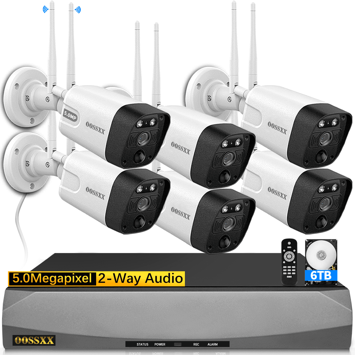OOSSXX 5MP Home Security Wireless Outdoor Camera System with 2-Way ...