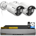 OOSSXX 5MP PoE Security Camera System with 2 Hardwired Outdoor Cameras ...