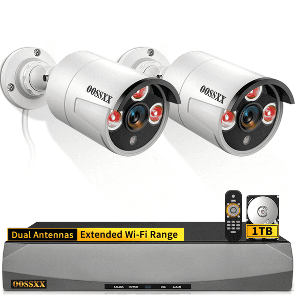 Hiseeu Outdoor Wireless Security Camera System, 4-Pack 3MP with 10CH ...