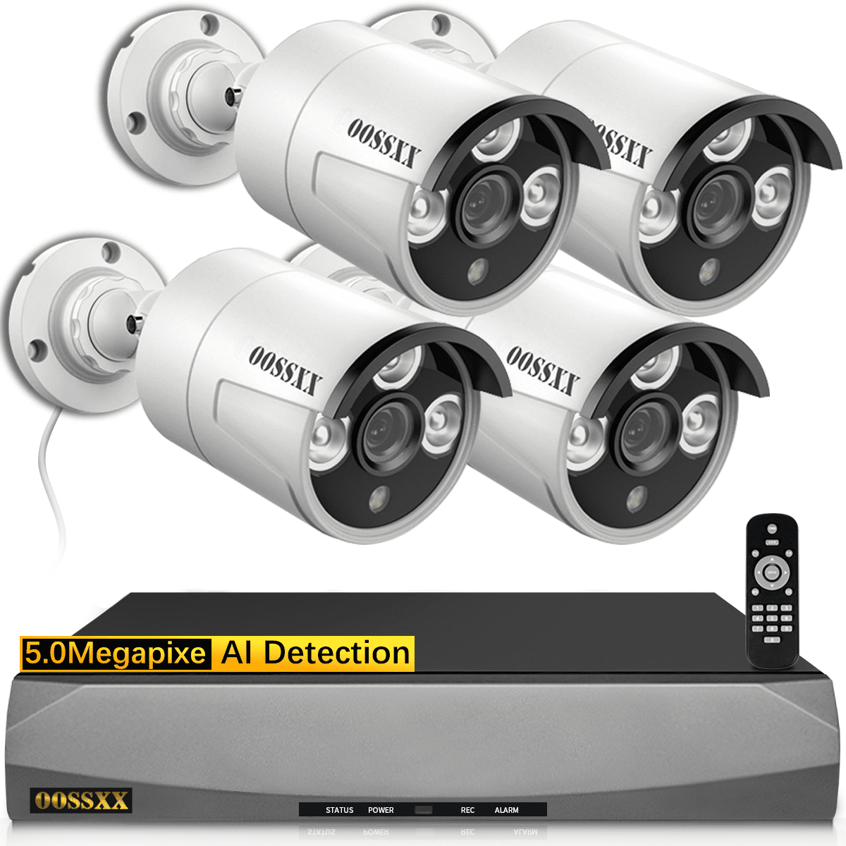 OOSSXX 5MP PoE Security Camera System with AI Detection for ...