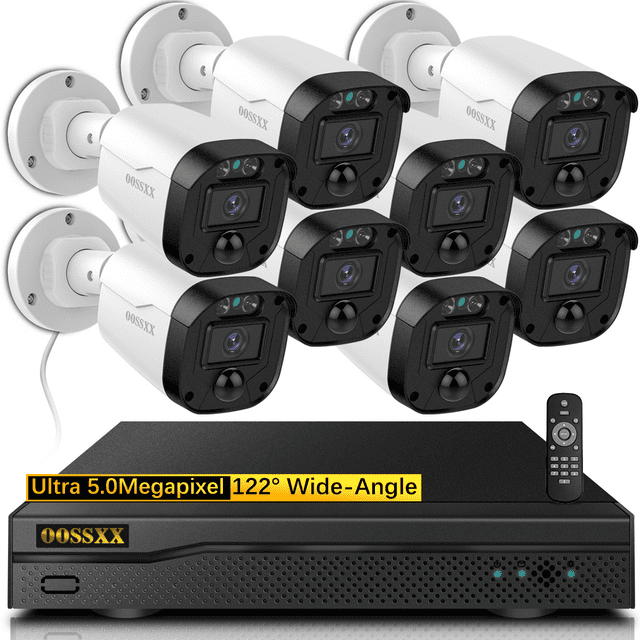 OOSSXX 5MP Wired Outdoor Security Camera with 80FT Night Vision ...