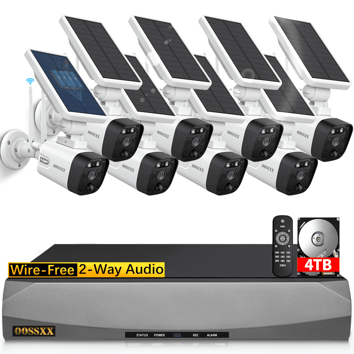 OOSSXX 6-Channel Solar Outdoor Wireless Security Camera System ...
