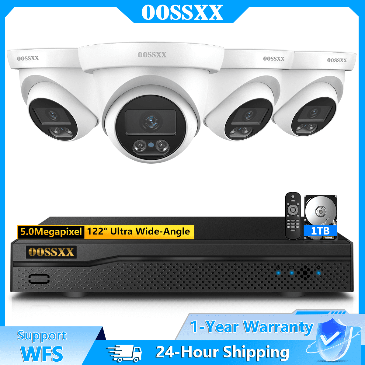 Full HD 5MP Wired Security Camera System with Night Vision and Hard ...